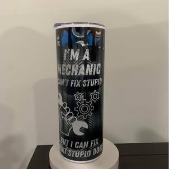 Dining | Mechanic Themed Insulated Tumbler Black And White | Poshmark